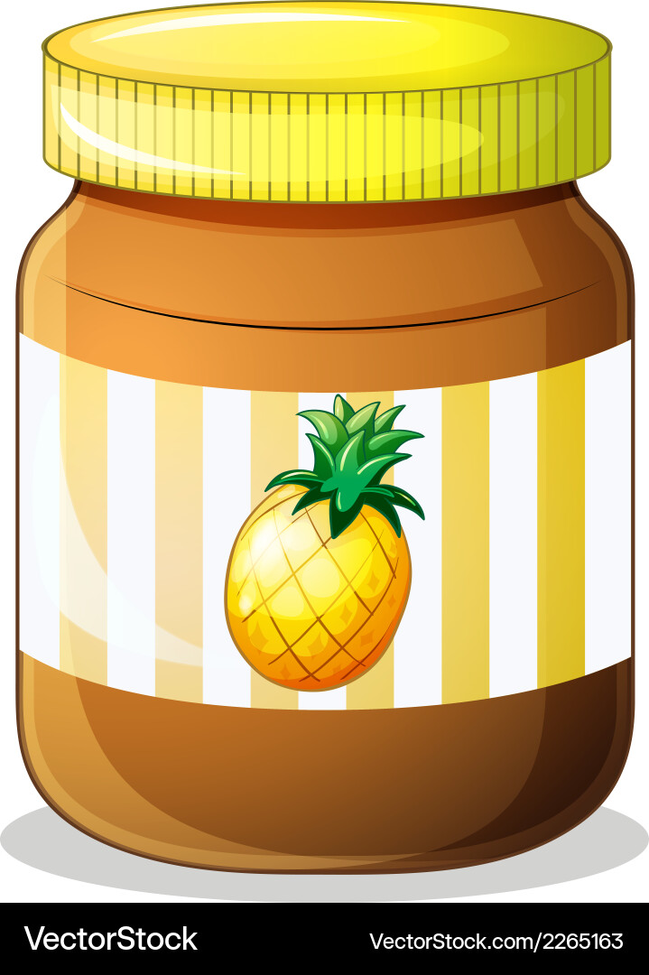 A bottle of pineapple jam Royalty Free Vector Image