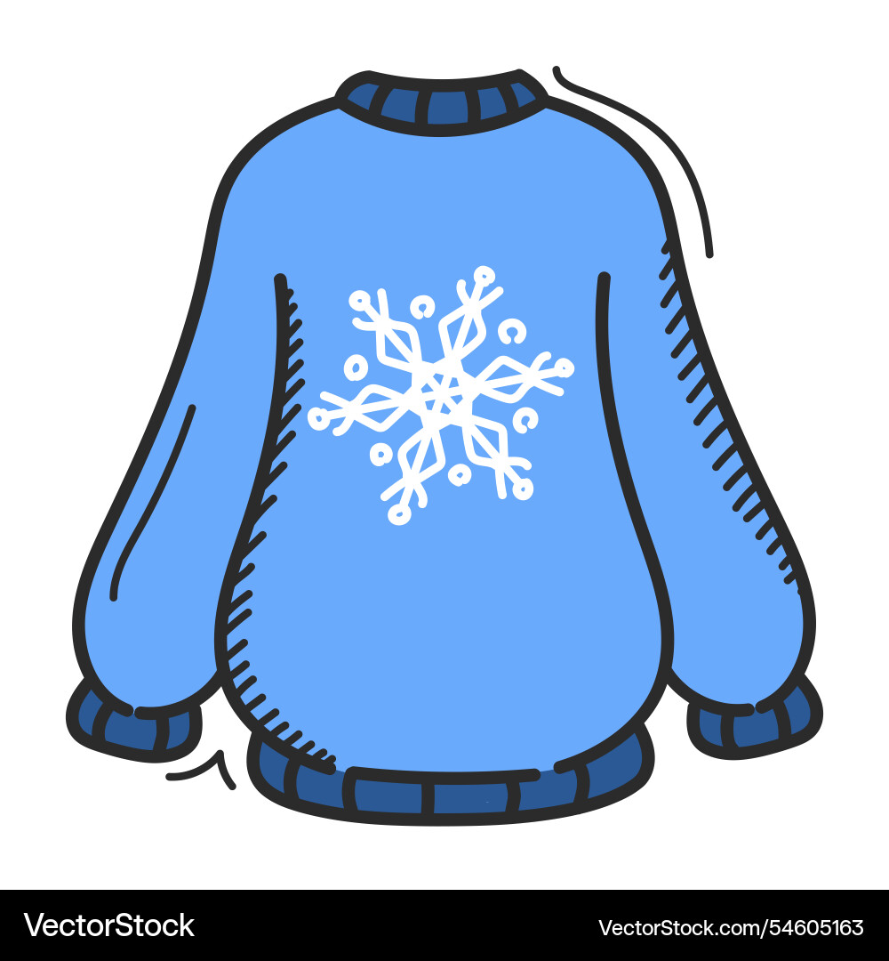 Doodle sweater icon isolated Royalty Free Vector Image
