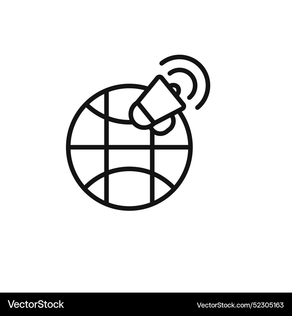 Global campaign icon outline collection in black Vector Image