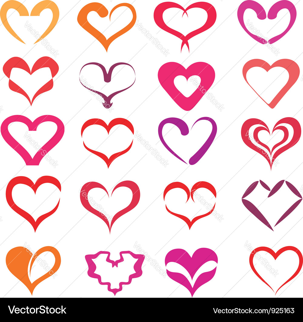 Hearts collection Royalty Free Vector Image - VectorStock