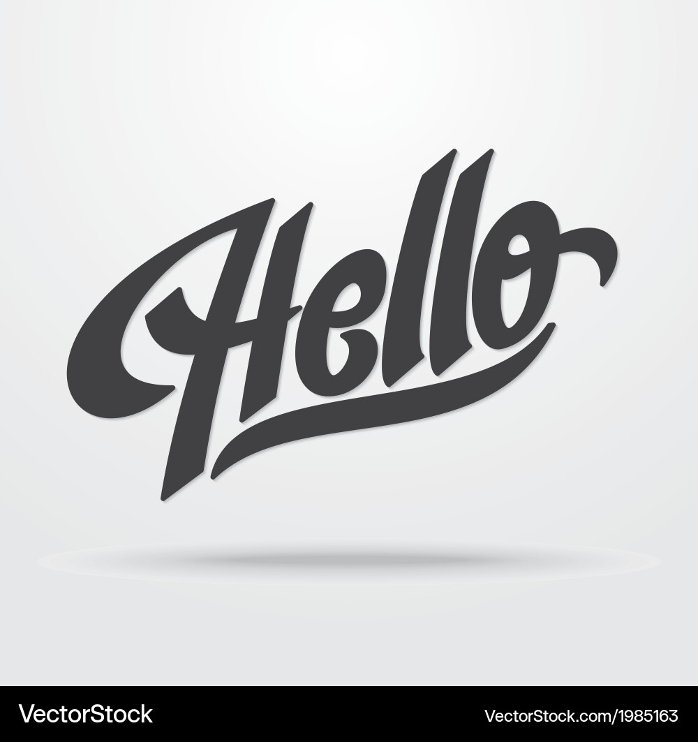 Hello hand lettering Royalty Free Vector Image