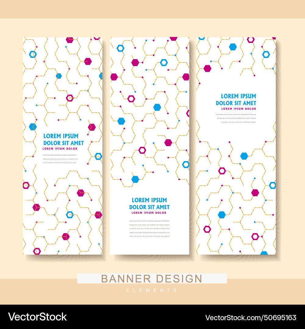 High-tech style banner template set Royalty Free Vector