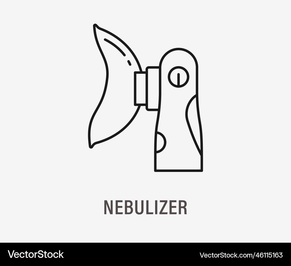 Nebulizer line icon on white background editable Vector Image