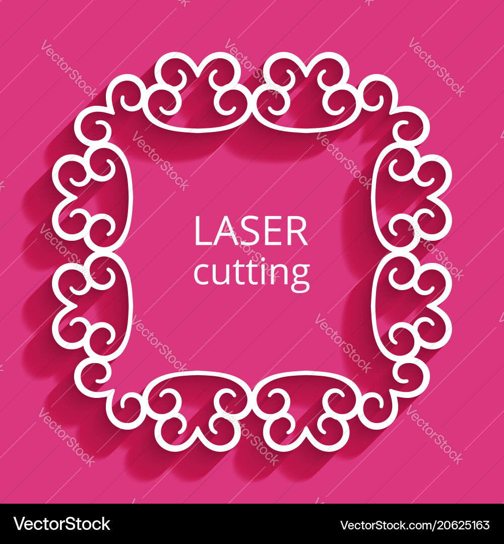 Square frame with cutout border pattern Royalty Free Vector