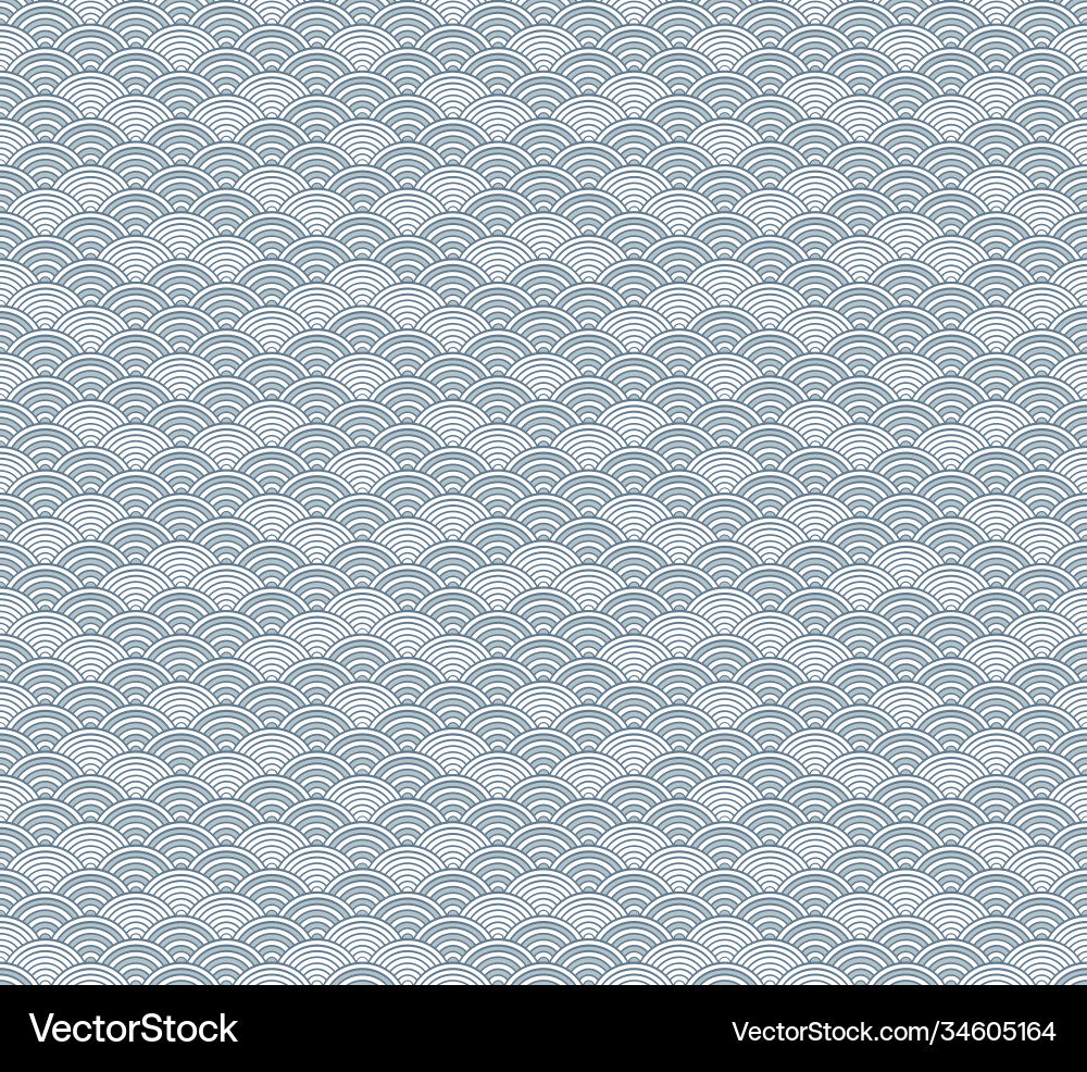 Blue Seigaiha Wave Pattern Royalty Free Vector Image