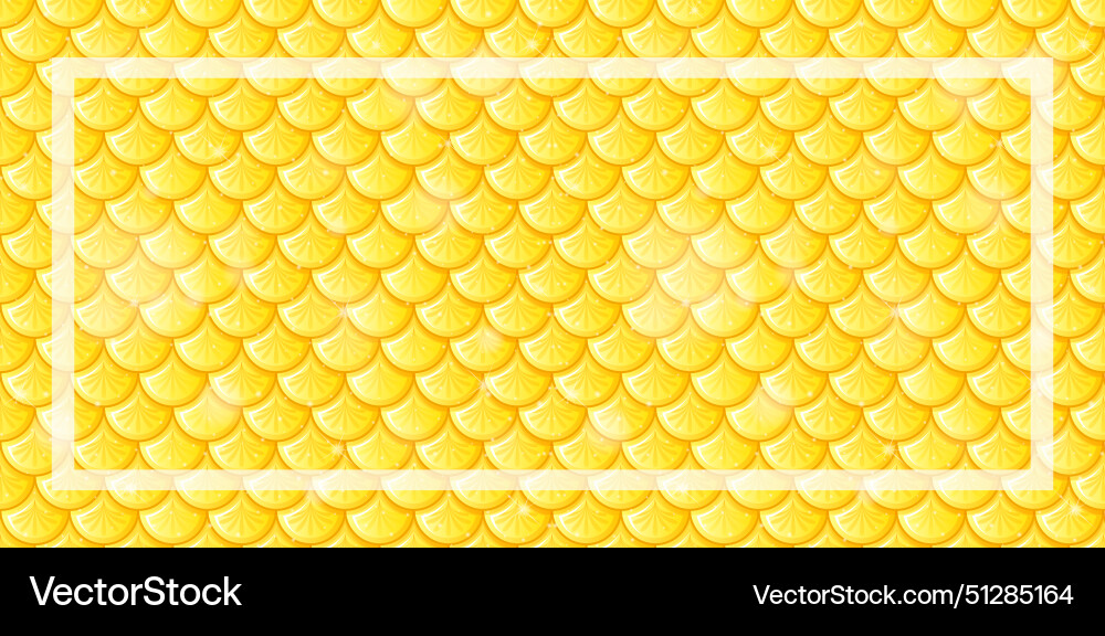 Bright yellow scales design with decorative border