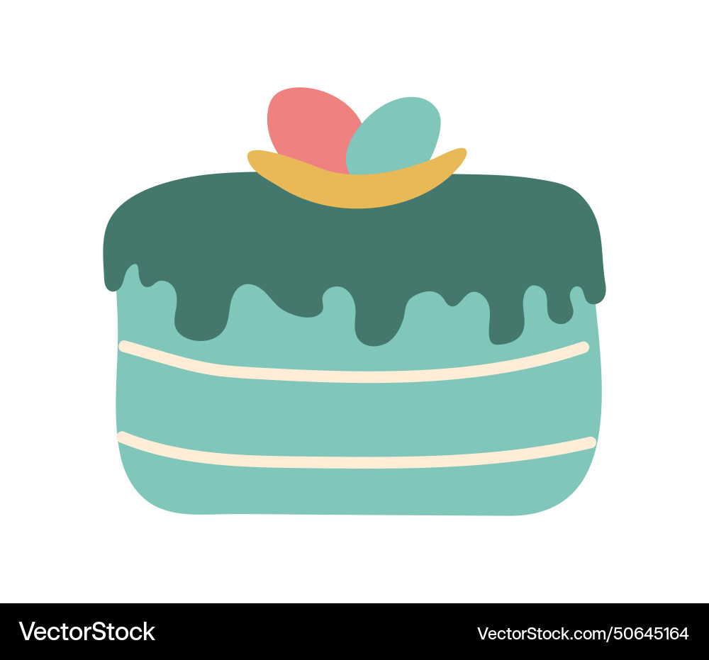 Cake hand drawn doodle isolated on white Vector Image