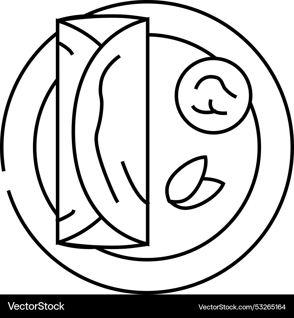 Dosas indian cuisine line icon Royalty Free Vector Image