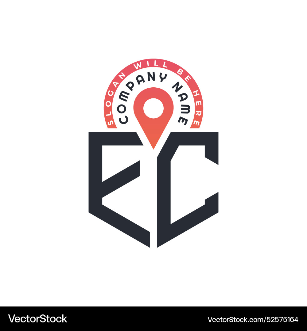 Ec location logo design for human resources Vector Image