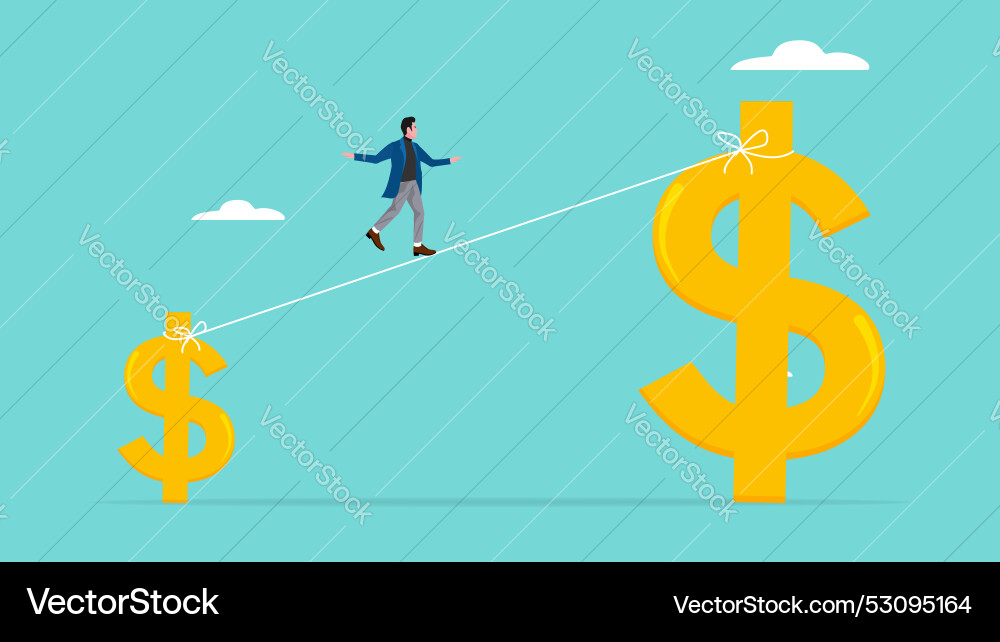 Investment growth with high risk return Royalty Free Vector