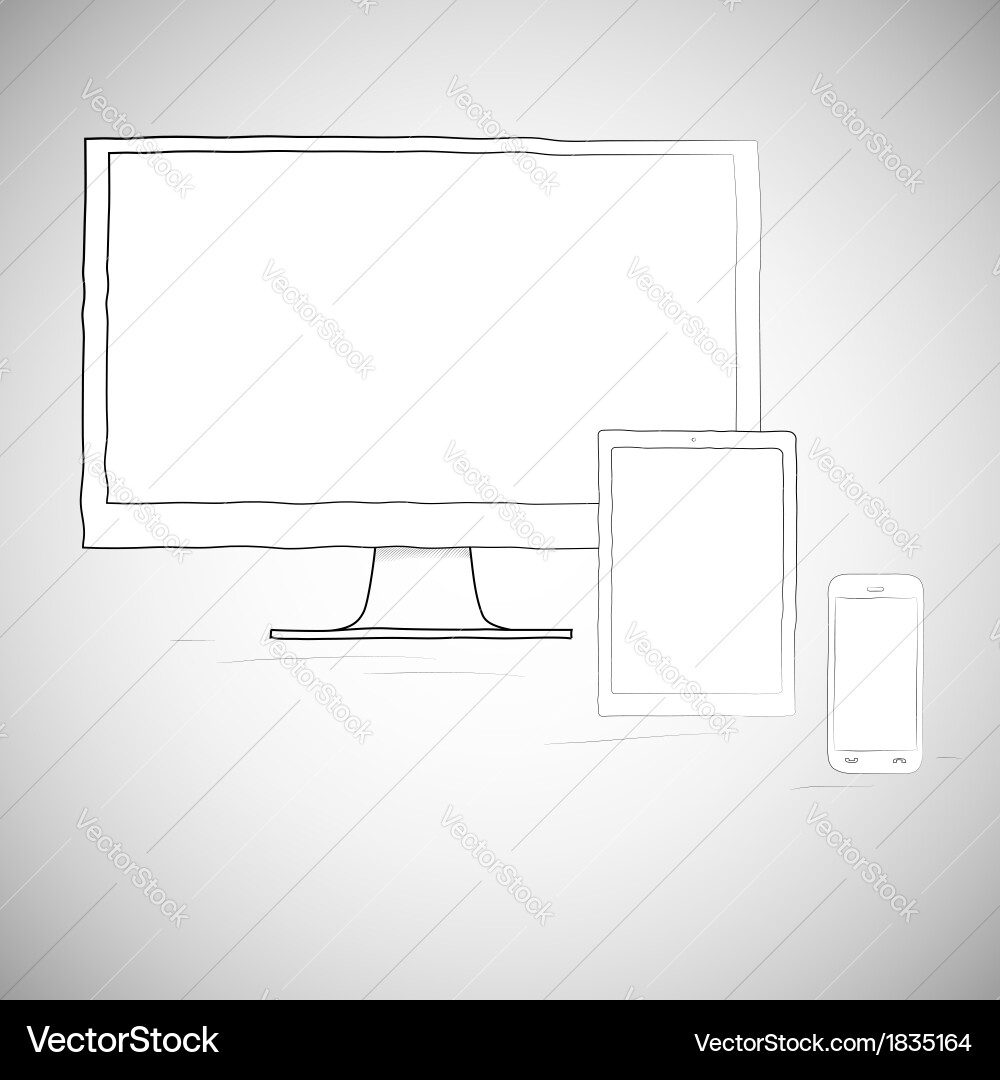 Laptop mobile phone and tablet electronic devices Vector Image