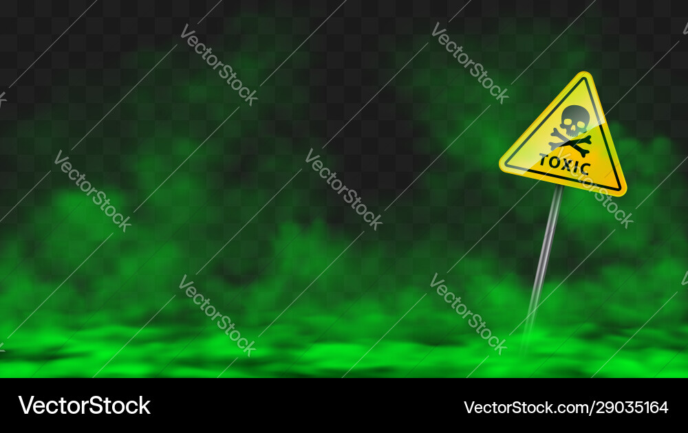 Toxic Green Smoke Danger Sign Royalty Free Vector Image