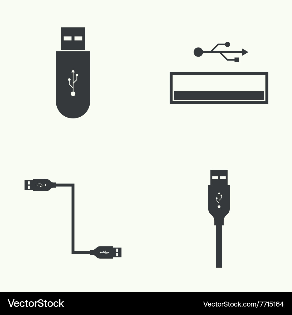 Usb socket port with signage Royalty Free Vector Image