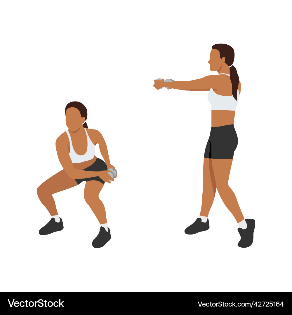 Woman doing waist slimmer squat exercise Vector Image