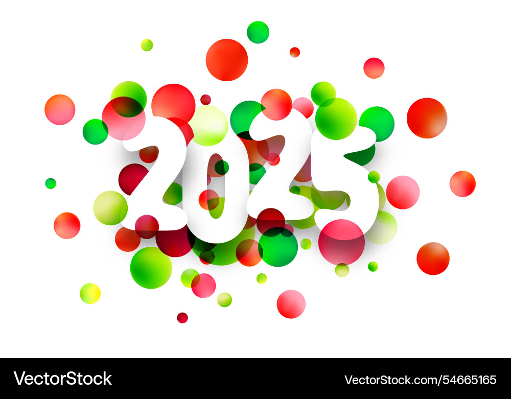 2025 celebration with festive red and green Vector Image