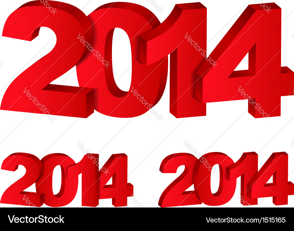 3d number 2014 Royalty Free Vector Image - VectorStock