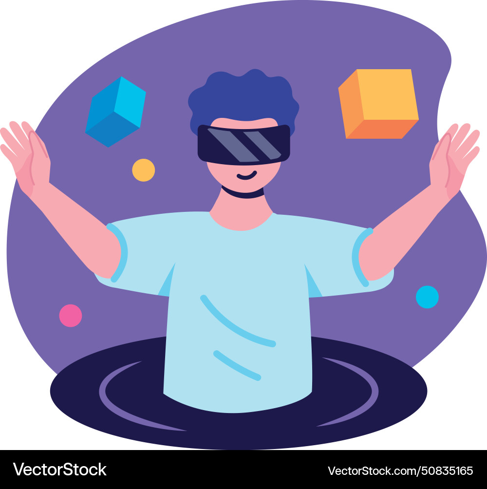 Augmented reality experience Royalty Free Vector Image