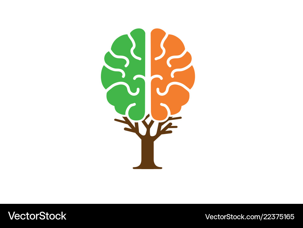 Brain tree logo Royalty Free Vector Image - VectorStock