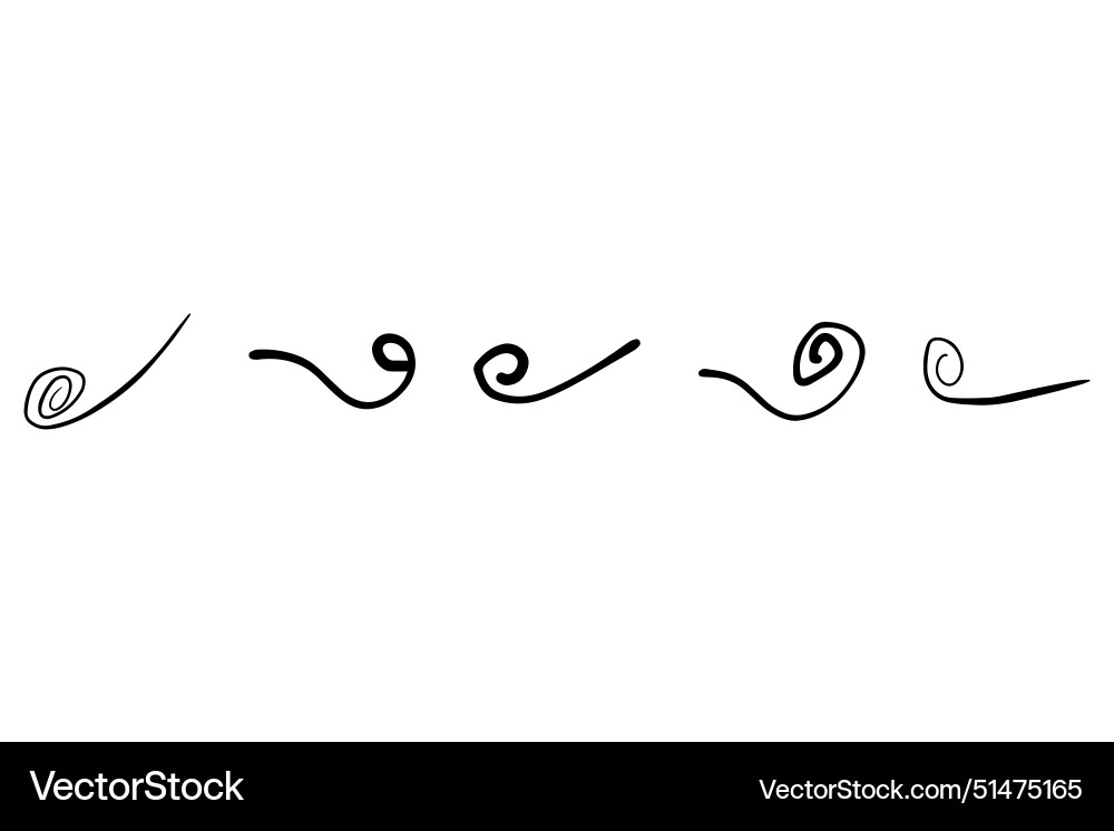 Decorative swirl line design set Royalty Free Vector Image