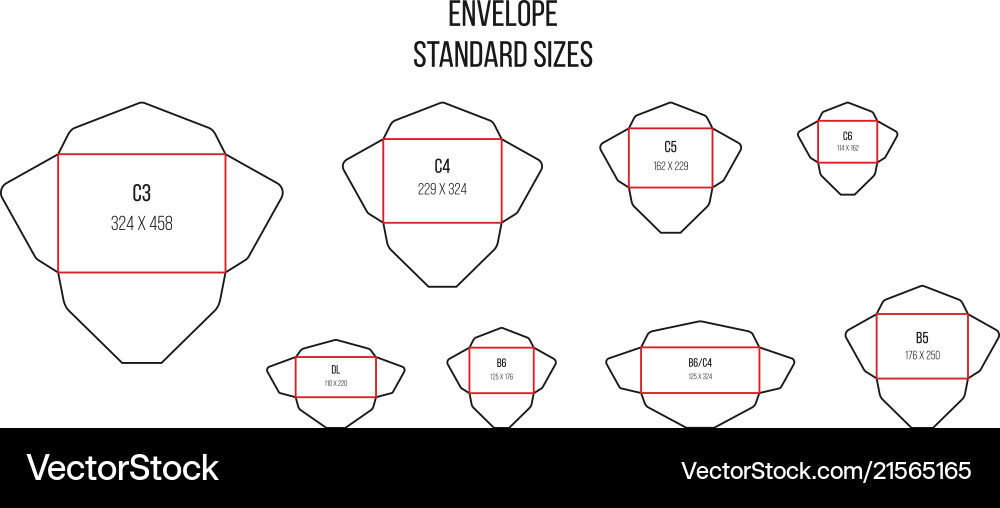 Envelope Size Templates - C4 & C6 Royalty Free Vector