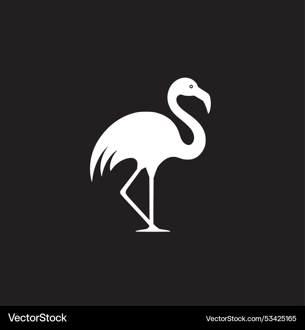 Flamingo - black and white Royalty Free Vector Image