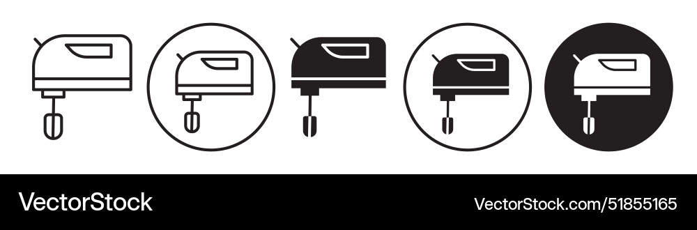 Hand mixer icon set collection for web Royalty Free Vector