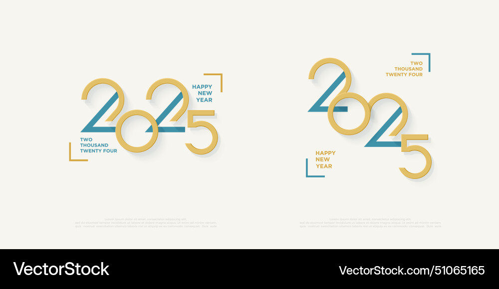 Modern and clean design happy new year 2025 Vector Image