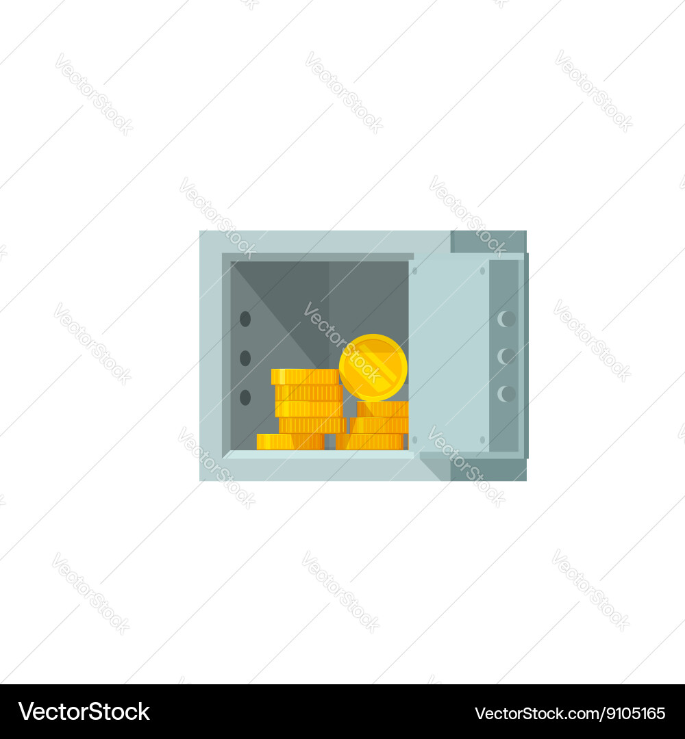 Open safe box with money Royalty Free Vector Image