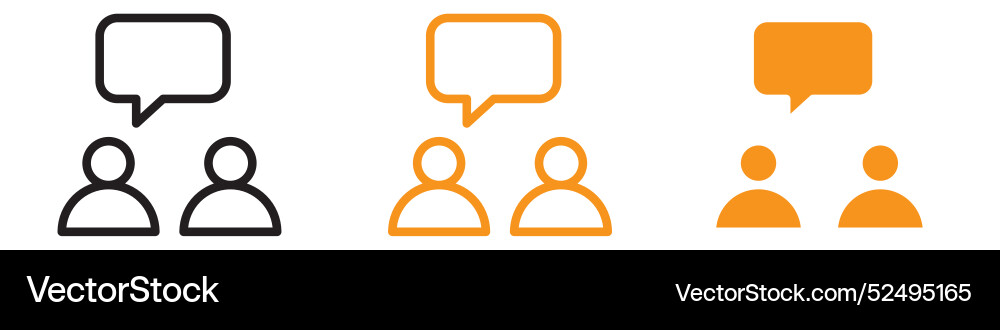 Person conversation icon set talking for social Vector Image