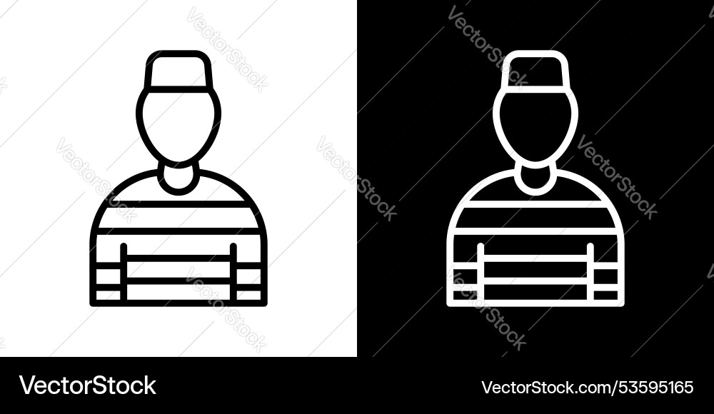 Prisoner thin line icon set Royalty Free Vector Image