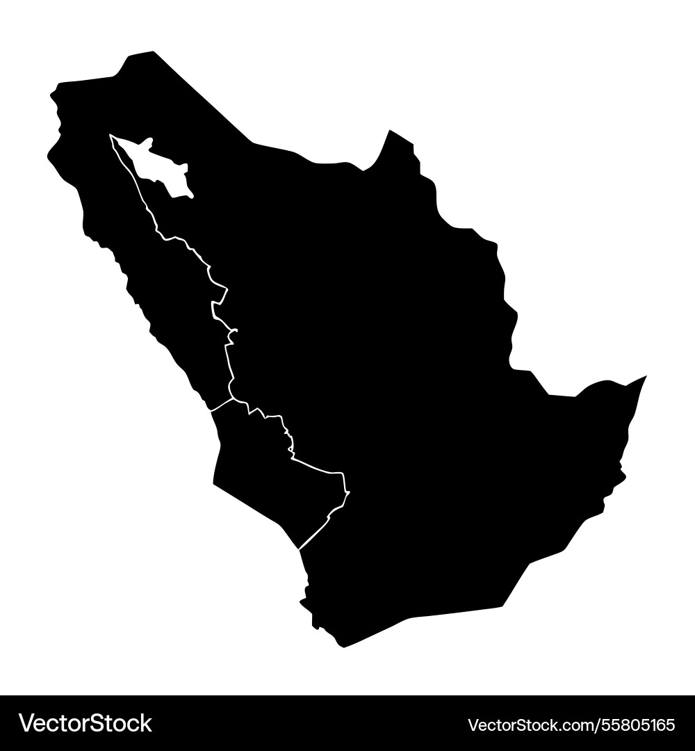 Saudi map silhouette art Royalty Free Vector Image
