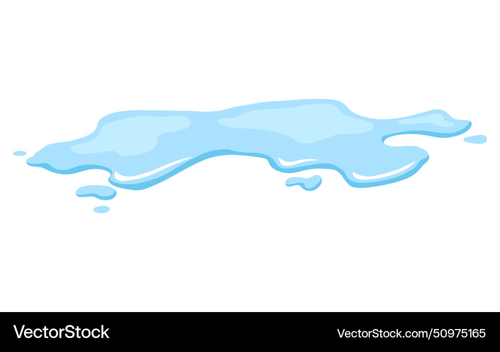 Water spill puddle blue liquid shape in flat Vector Image