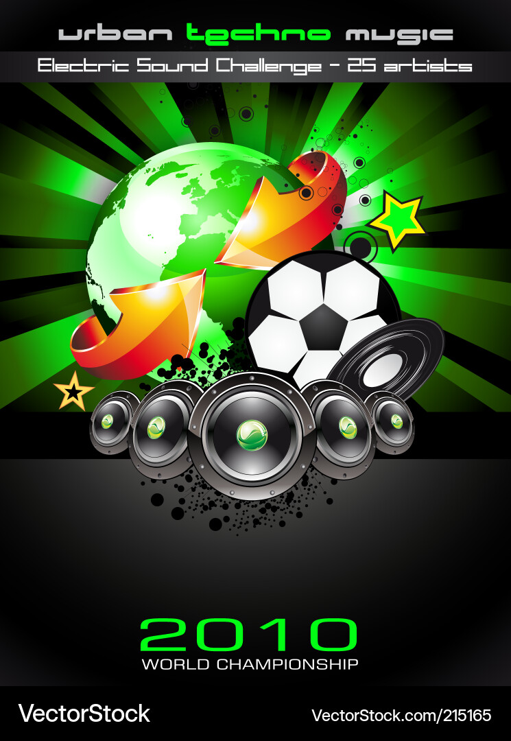World football disco party Royalty Free Vector Image