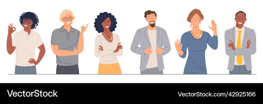 Emotions and gesture set Royalty Free Vector Image