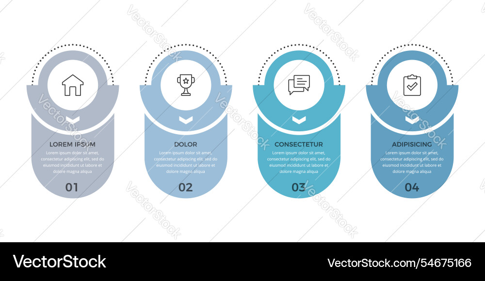 Infografische Vorlage mit 4 Elementen Lizenzfreier Vektor