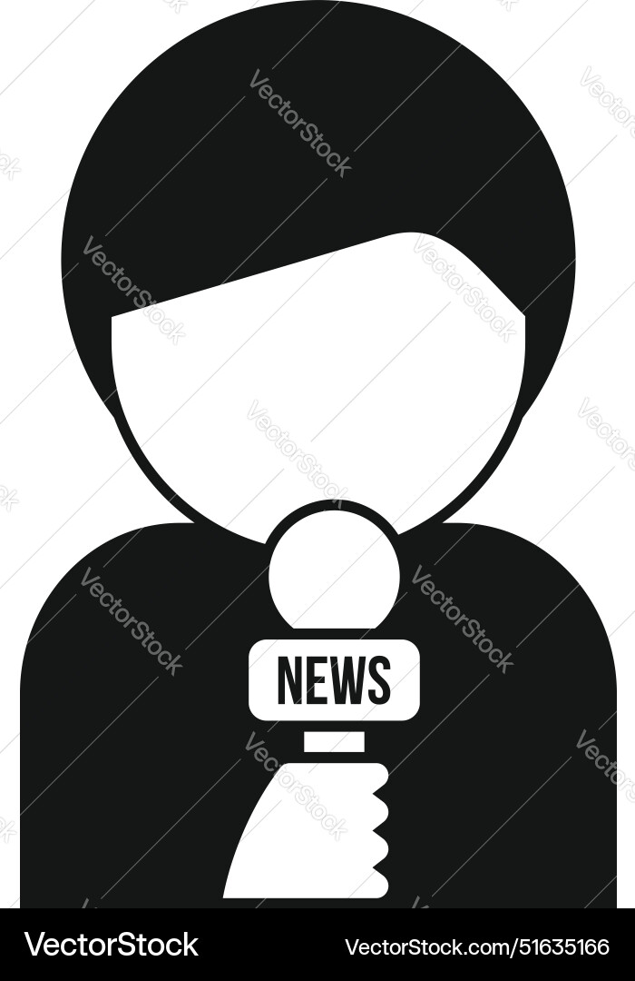 Journalist holding microphone reporting breaking Vector Image