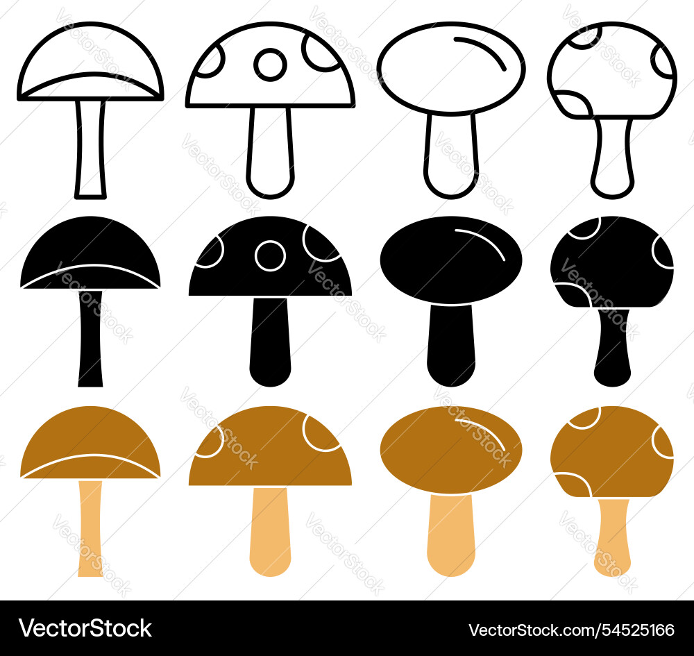 Mushrooms icon Royalty Free Vector Image - VectorStock