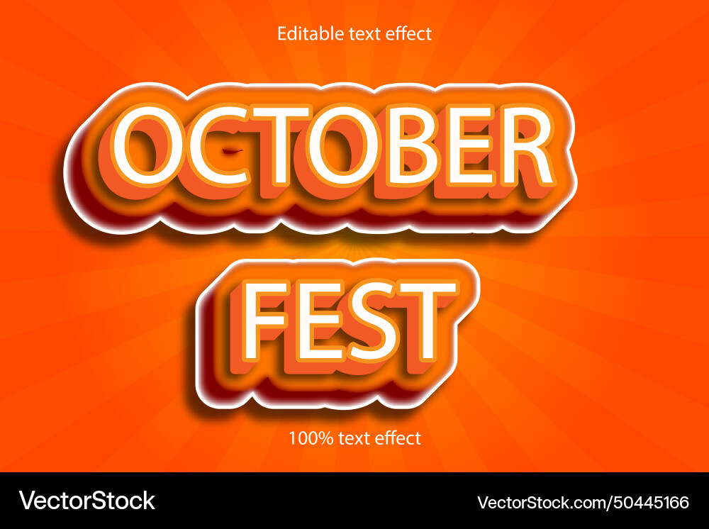 October fest text effect Royalty Free Vector Image