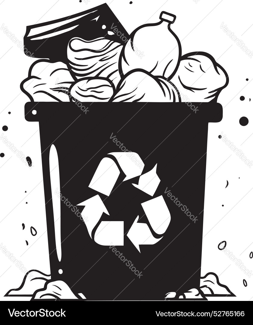 Rubbish bin logo redefining waste management Vector Image