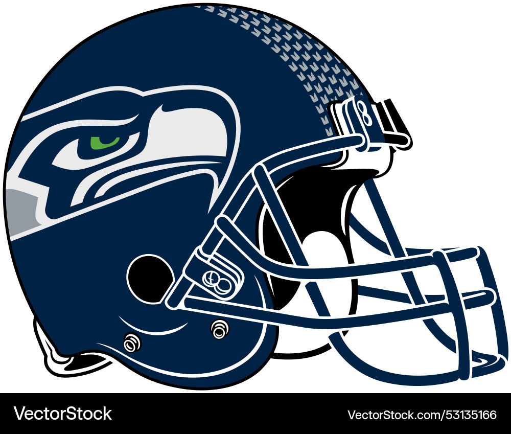 Seattle Seahawks Blue Helmet Royalty Free Vector Image