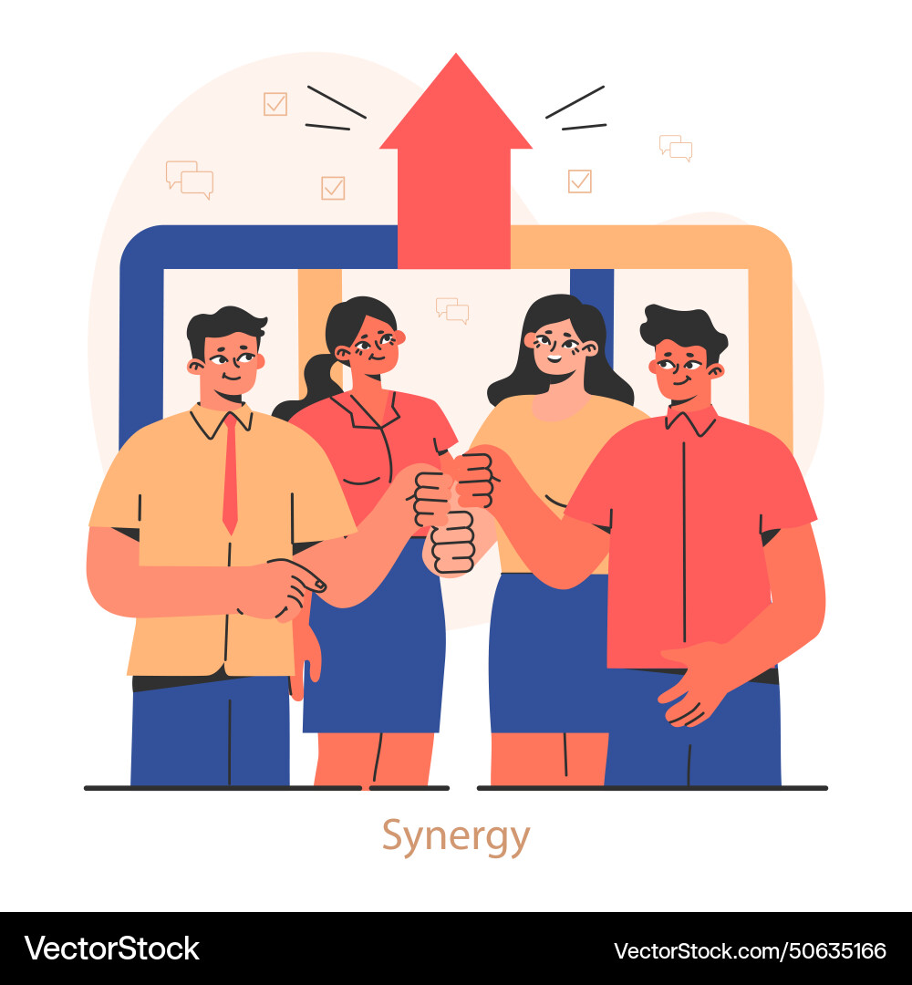 Synergy cooperation for additional business Vector Image
