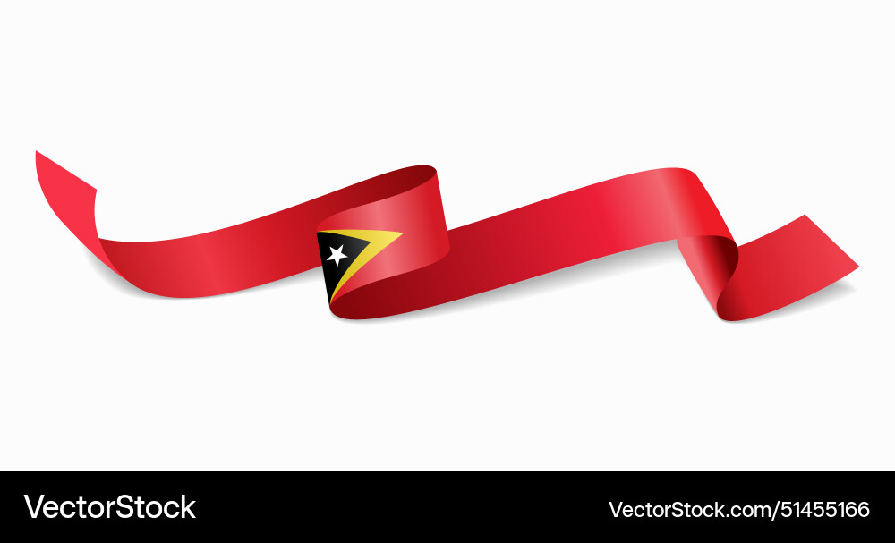 Timor-leste flag wavy abstract background Vector Image