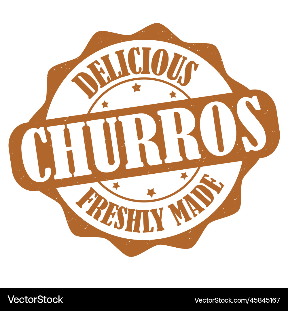 Churros label or stamp Royalty Free Vector Image