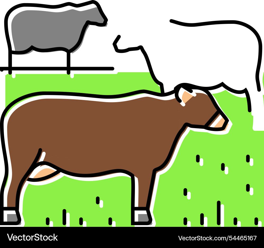 Cow farmer color icon Royalty Free Vector Image