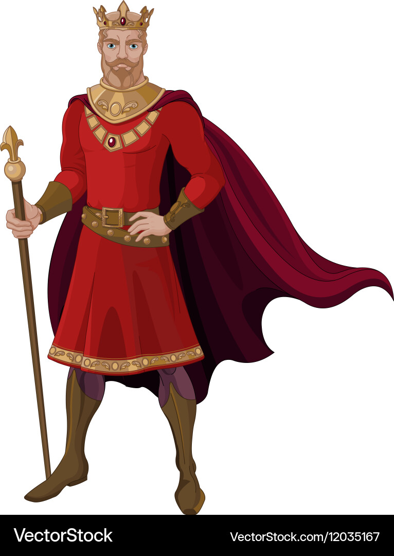 Fantasy king in red Royalty Free Vector Image - VectorStock