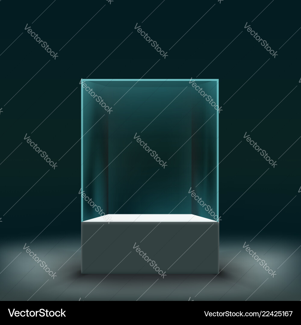 Glass Cube Showcase Royalty Free Vector Image - VectorStock