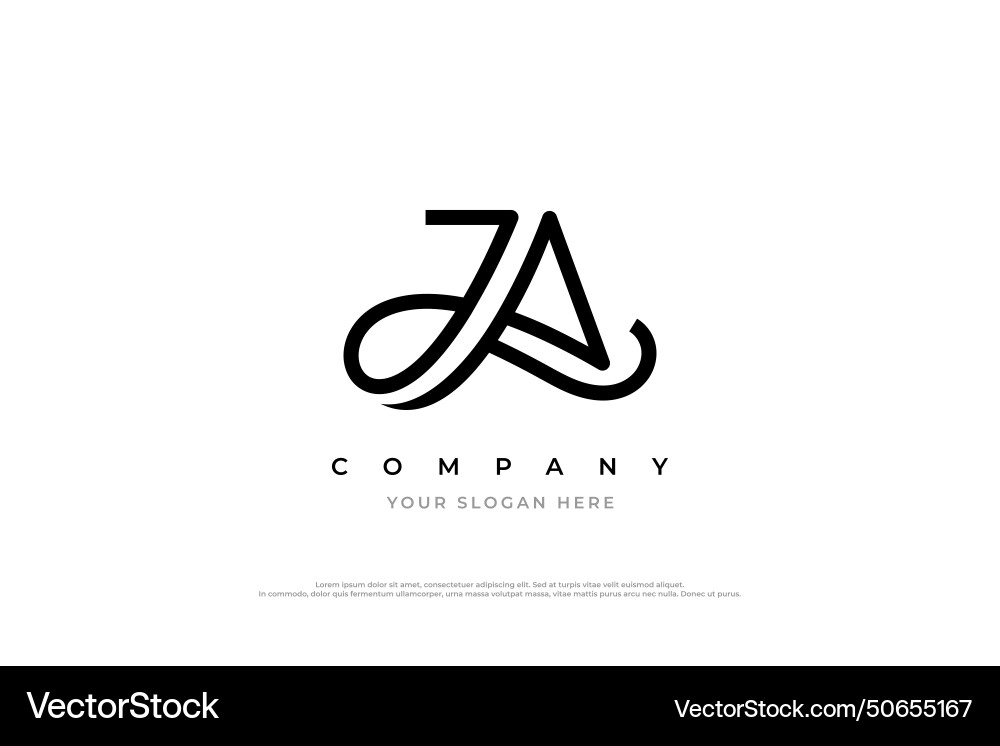 Initial letter ja logo design Royalty Free Vector Image