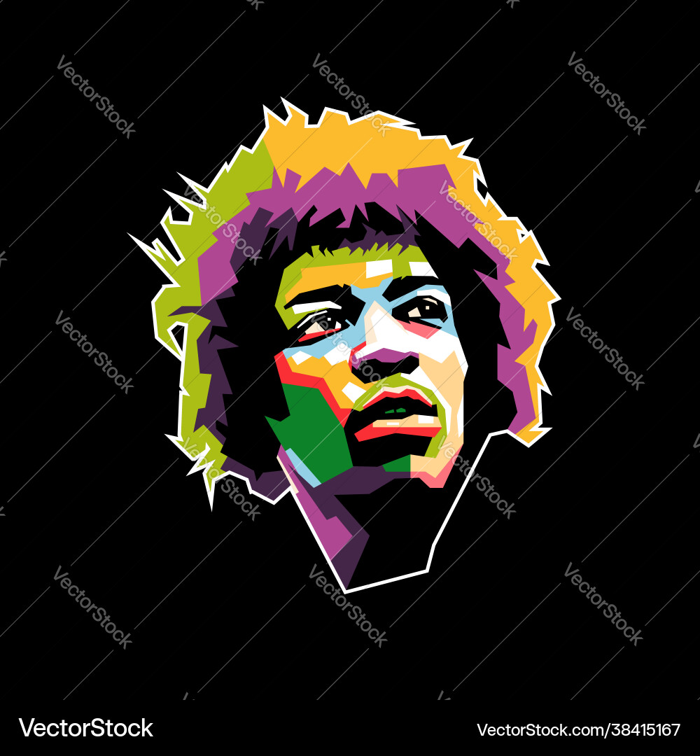 Jimi Hendrix Silhouette Vector Jimi Hendrix Stencil #1495924