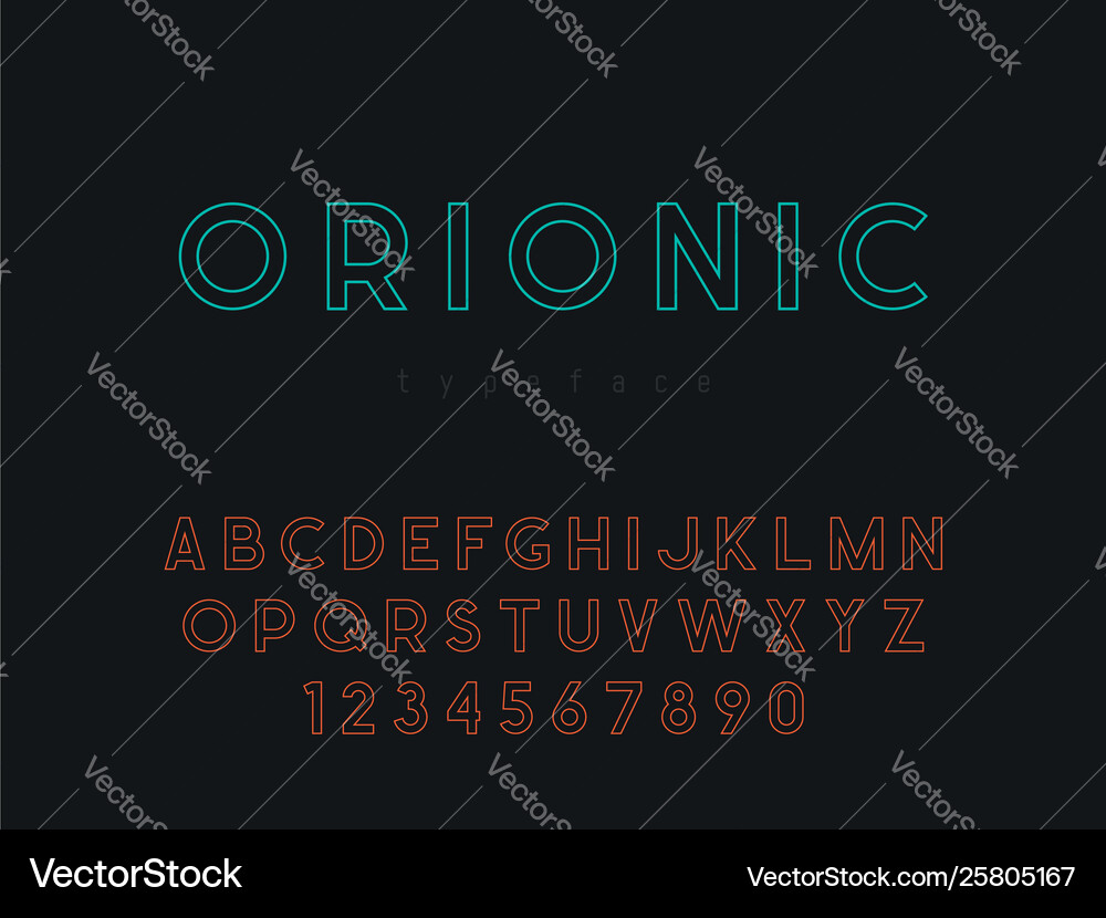 Latin uppercase alphabet letters and numbers Vector Image