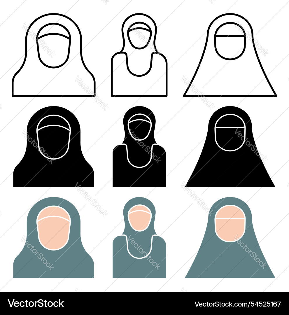 Muslim woman icon Royalty Free Vector Image - VectorStock